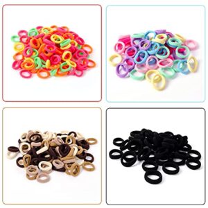 400pcs baby toddler hair ties, elastic hair rubber bands for girls, 17 colors candy cotton toddler hair accessories, small soft seamless ponytail holders for kids tizz