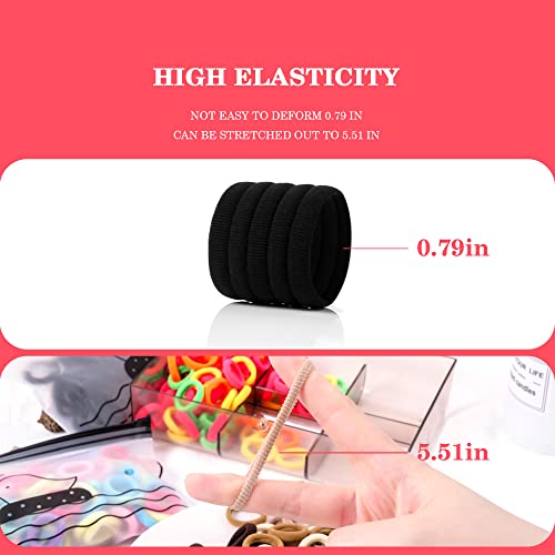 400PCS Baby Toddler Hair Ties, Elastic Hair Rubber Bands for Girls, 17 Colors Candy Cotton Toddler Hair Accessories, Small Soft Seamless Ponytail Holders for Kids TIZZ