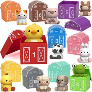 learning toys for 1,2,3 year old, 20 pcs farm animals toy, counting skill, color matching, fine motor game, christmas birthday easter educational gift for baby toddler boys girls age 12-18 months