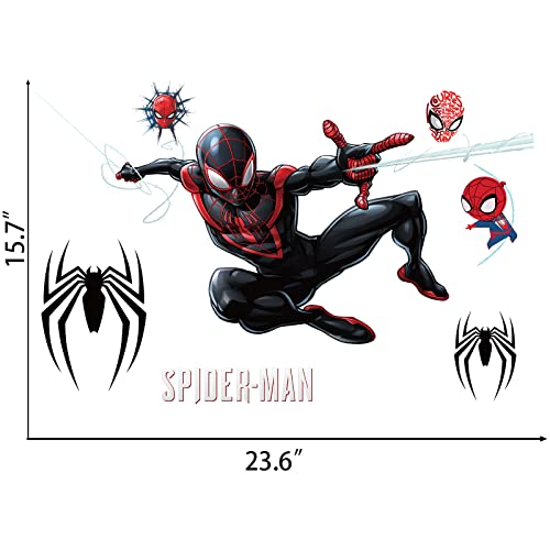 Spiderman Wall Decals Children's Wall Stickers for Kids Bedroom Living Room Playroom Nursery Wall Decoration DIY Assemble Self-Adhesive PVC (15.7 X 23.6 in）