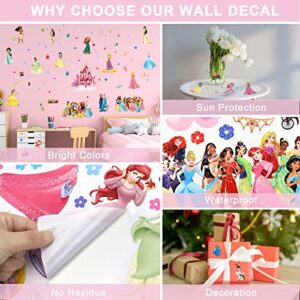 Princess Wall Decals Peel and Stick Wall Stickers Ideal for Girls Nursery Bedroom Living Room Background Wall Decor