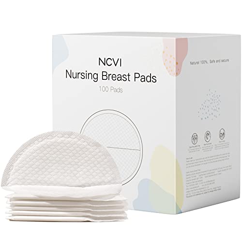 NCVI Nursing Pads Disposable, Breast Pads for Breastfeeding, Ultra Thin & Soft, Portable Nipple Pads, Leak-Proof, Super Absorbent, Keep Dry Nipple Pads, 100 Count