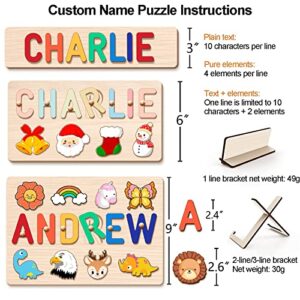 BeneCharm Personalized Name Puzzle for Kids, Custom Baby Gifts, Wooden Puzzles for Toddlers, First Birthday Gifts for Boys Girls, Toddler Educational Toys