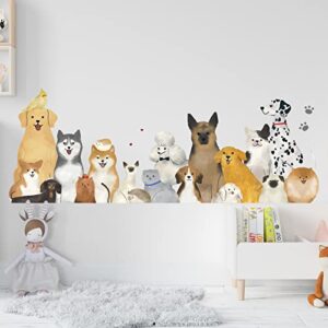 Pet Wall Stickers Peel and Stick Puppy Dog Wall Decals Cute Animal Nursery Wall Decor Baby Kids Bedroom Art Decoration