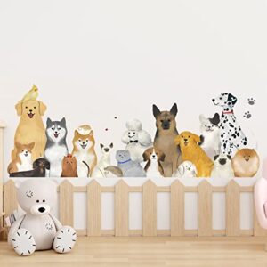 Pet Wall Stickers Peel and Stick Puppy Dog Wall Decals Cute Animal Nursery Wall Decor Baby Kids Bedroom Art Decoration