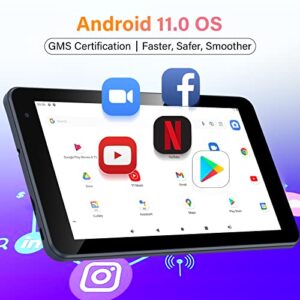 Android Tablet 7 inch, Android 11.0 Tablet 2GB RAM 32GB ROM Tablet 7 inch with WiFi, Bluetooth, GMS, Dual Camera, Google Play for YouTube, Netflix, Gaming