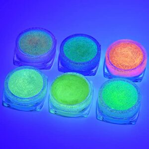 wismee glow in the dark body face glitter gel, 6 colors chunky holographic body glitter makeup for body, face, hair, eyeshadow, glitter for halloween, resin, tumblers, craft, cosmetic & nail art