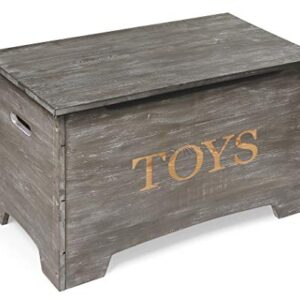 Badger Basket Farmhouse Solid Wood Rustic Toy Box with Reversible Panel