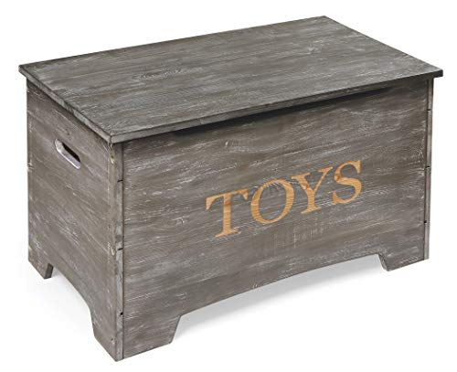 Badger Basket Farmhouse Solid Wood Rustic Toy Box with Reversible Panel