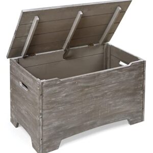 Badger Basket Farmhouse Solid Wood Rustic Toy Box with Reversible Panel