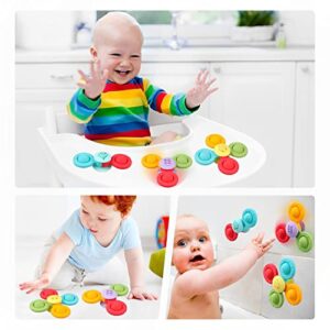 Suction Cup Spinner Toys - Baby Montessori Sensory Educational Learning Toy - Infant Bath Travel Activities Fidget Toy - Toddler Newborn Gifts for 6 9 12 18 Months 1 2 3 One Two Year Old Boys Girls