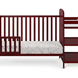 HomVent 3-in-1 Convertible Crib and Changer Combo, Baby Crib with Changing Table (Cherry)