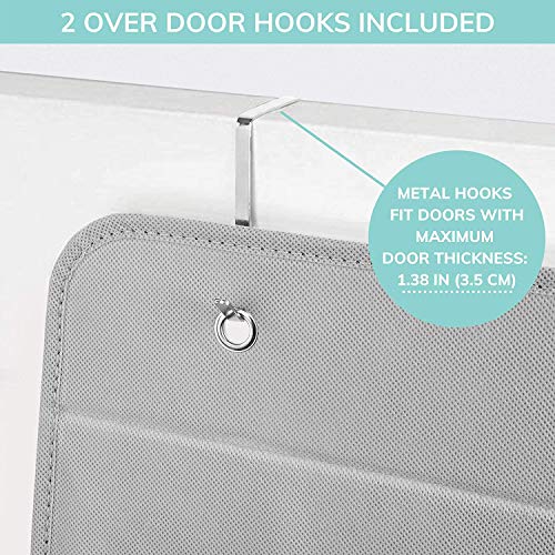 Vesta Baby Over the Door Hanging Organizer - Unisex Space-Saving 4-Pocket Storage Solution for Closet, Children's Room, Nursery - Clear-Window Caddy - 2 Utility Pockets for Small Items and Accessories