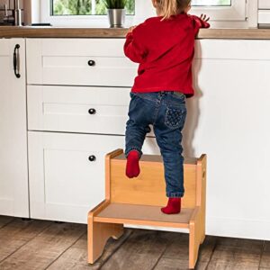 Step Stools for Kids, Non-Slip Wood Step Stool for Toddlers, Kids Step Stool, Toddler Step Stool, Child Potty Training Toilet Stool, Wood Step Stool for Bathroom Kitchen Bedroom Kid's Furniture