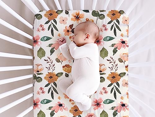 Crib Sheets Set - Premium and Ultra Soft Cotton Blend Fitted Baby Crib Sheet- 2 Pack- Crib Bed Mattress & Toddler Bed Sheet by Max&So