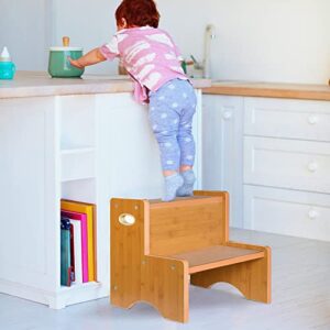 Step Stools for Kids, Non-Slip Wood Step Stool for Toddlers, Kids Step Stool, Toddler Step Stool, Child Potty Training Toilet Stool, Wood Step Stool for Bathroom Kitchen Bedroom Kid's Furniture