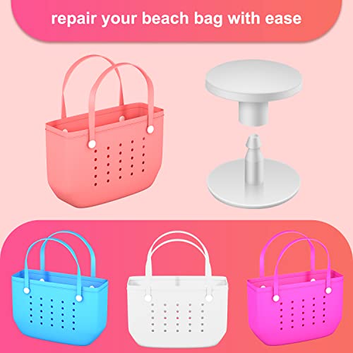 8pcs Replacement Rivets for Beach Bag Handle, Bogg Bag Accessories Button Bag Strap Button for Beach Bag Neoprene Tote Bag Straps Standard XL Rubber Pool Bag