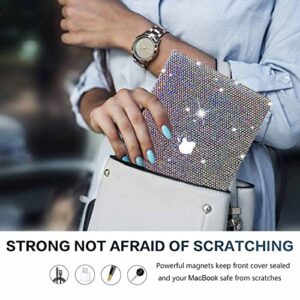 Teazgopx Bling Rhinestone MacBook Air 13 inch Case 2022 2021 2020 2019 2018 Release M1 A2337 A2179 A1932 Touch ID,3D Glitter Sparkle Diamond Case Fashion Luxury Shiny Crystal Hard Shell for Women Girl