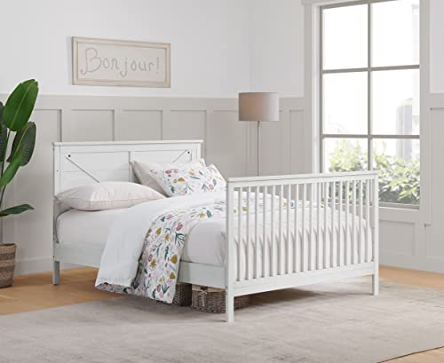 Oxford Baby Montauk 4-in-1 Convertible Crib, Barn White, GreenGuard Gold Certified