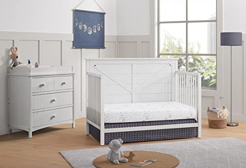 Oxford Baby Montauk 4-in-1 Convertible Crib, Barn White, GreenGuard Gold Certified