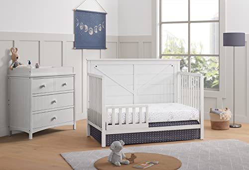 Oxford Baby Montauk 4-in-1 Convertible Crib, Barn White, GreenGuard Gold Certified