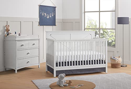 Oxford Baby Montauk 4-in-1 Convertible Crib, Barn White, GreenGuard Gold Certified