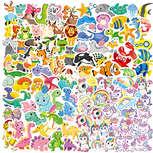 200pcs cute animal Gel Window Clings, reusable gel window stickers for kids, Jungle Animal, Sea animals, dinosaur, unicorn themed Window Gel Clings Decals Stickers for Kids Home Airplane Classroom Nursery Party Supplies Decorations