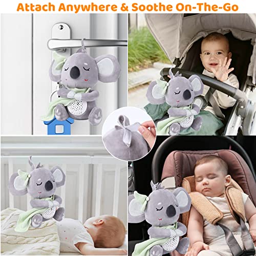 Baby Soother, Portable Sound Machine Baby with Projector, Night Light, 15 Lullabies, Baby White Noise Machine for Cribs Travel Newborns, Auto-Off & Volume Control, Baby Shower Gifts Infants Girls Boys