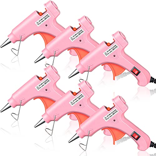 Zhengmy Glue Gun for Arts Crafts Hot Glue Guns for Kids Hot Melt Arts Craft DIY Glue Gun for Crafts School DIY Arts Home Quick Repairs (Pink, 6 Pieces)