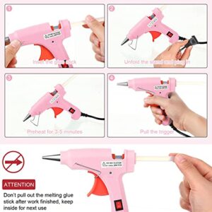 Zhengmy Glue Gun for Arts Crafts Hot Glue Guns for Kids Hot Melt Arts Craft DIY Glue Gun for Crafts School DIY Arts Home Quick Repairs (Pink, 6 Pieces)