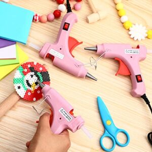 Zhengmy Glue Gun for Arts Crafts Hot Glue Guns for Kids Hot Melt Arts Craft DIY Glue Gun for Crafts School DIY Arts Home Quick Repairs (Pink, 6 Pieces)