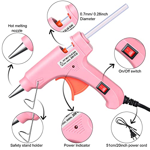 Zhengmy Glue Gun for Arts Crafts Hot Glue Guns for Kids Hot Melt Arts Craft DIY Glue Gun for Crafts School DIY Arts Home Quick Repairs (Pink, 6 Pieces)