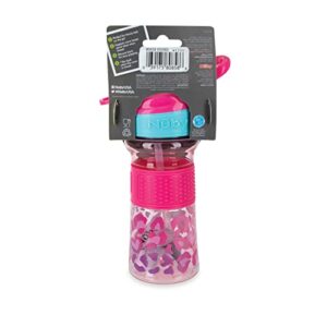 Nuby Thirsty Kids No Spill Flip-It Reflex Travel Cup with Soft Silicone Spout, 12 Oz, Pink Leopard