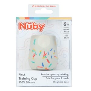 Nuby Silicone Confetti/Sprinkles First Open Training Cup for Baby - 2oz, 6+ Months