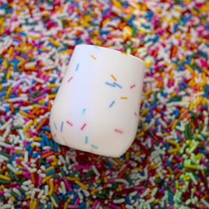 Nuby Silicone Confetti/Sprinkles First Open Training Cup for Baby - 2oz, 6+ Months