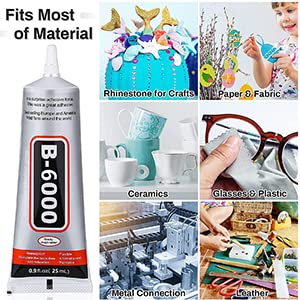 B6000 Jewelry Glue Clear Rhinestone, Inlay Glue, Pendant Adhesive, 25g Craft Adhesive Glue with Precision Tip Multifunctional Fabric Glue