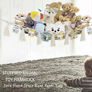 Toys Stuffed Animal Hammock for Kids Room | XL Macrame Plush Animal Net Toy Storage | Corner Toy Macrame Toy Storage Net