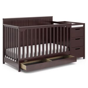 Home Square 2-Piece Set with Crib & 4 Drawer Chest in Espresso