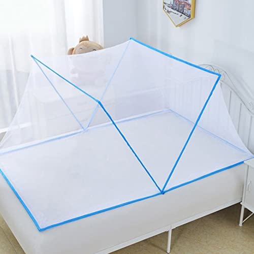 Mosquito Net Tent, Portable Foldable Easy to Store Bed Net Tent for Kids for Travel (Blue)