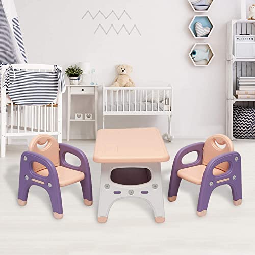 ide·o Toddler Table and Chair Set - Kids Table and Chair Set,Toddler Table,Child Table and Chair Set (Pink)