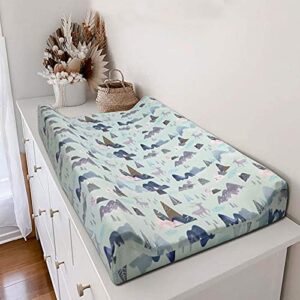 Bassinet Sheet and Changing Pad Cover, Baby Cradle Mattress Sheets, Changing Table Sheet for Boys Girls, Soft Breathable, Mountain