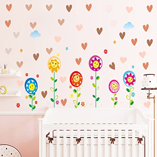 6 Sheets Boho Heart Wall Stickers Nursery Wall Decor Wall Stickers and Murals for DIY Cute Decorations Kids' Room Decor Girls Bedroom