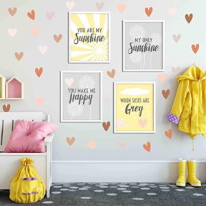 6 Sheets Boho Heart Wall Stickers Nursery Wall Decor Wall Stickers and Murals for DIY Cute Decorations Kids' Room Decor Girls Bedroom