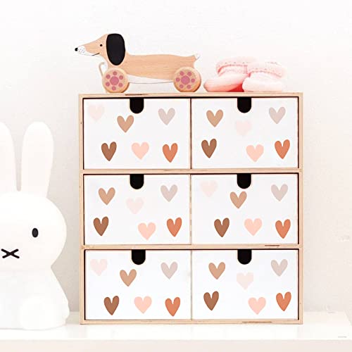 6 Sheets Boho Heart Wall Stickers Nursery Wall Decor Wall Stickers and Murals for DIY Cute Decorations Kids' Room Decor Girls Bedroom