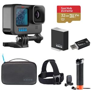 gopro hero11 black waterproof action camera sport deluxe bundle with 32gb memory card, adventure kit 2.0, extra battery, multi card reader