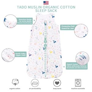 TADO MUSLIN Toddler Sleep Sack for 2-4T Baby, Organic Cotton Wearable Blanket for Boys and Girls