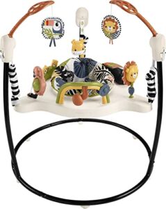 fisher-price baby bouncer palm paradise jumperoo activity center with music lights sounds and developmental toys