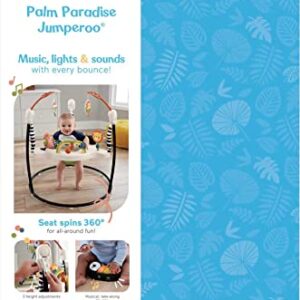 Fisher-Price Baby Bouncer Palm Paradise Jumperoo Activity Center With Music Lights Sounds And Developmental Toys