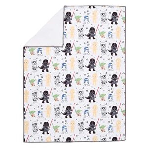 Lambs & Ivy Star Wars Classic Fleece Baby Blanket - Yoda/Darth Vader/R2-D2/C-3PO