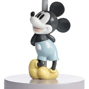 Lambs & Ivy Disney Baby Moonlight Mickey Mouse Lamp with Shade & Bulb - Gray